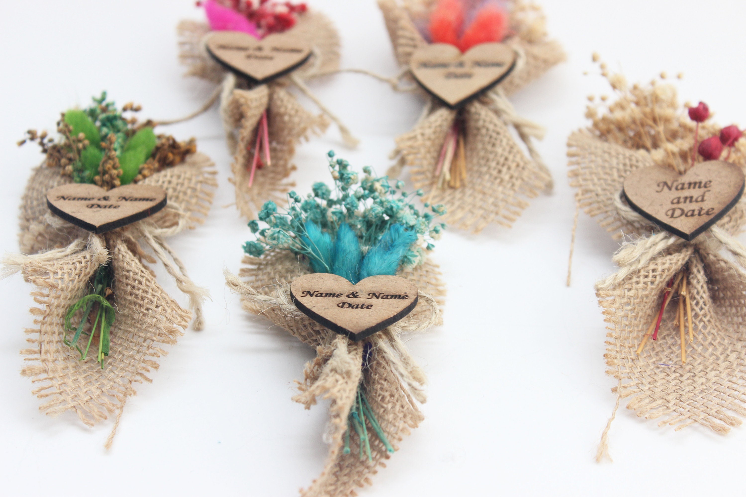 Personalized Wedding Bouquet for Guest Mini Dried Flower Favor Gift US ...
