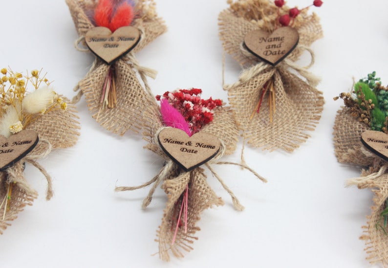 Personalized Wedding Bouquet for Guest Mini Dried Flower Favor Gift US ...