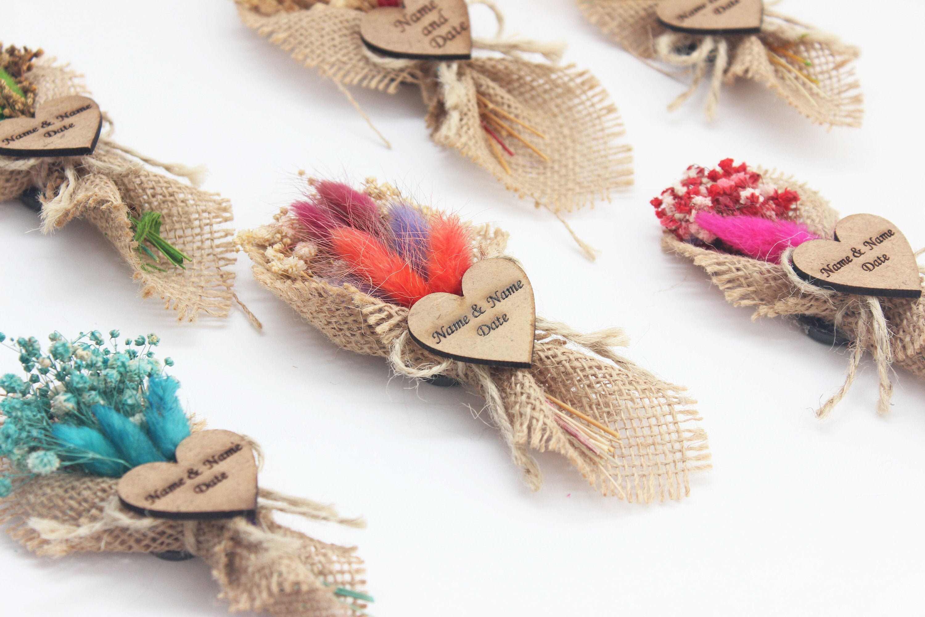 Personalized Wedding Bouquet for Guest Mini Dried Flower Favor Gift US ...