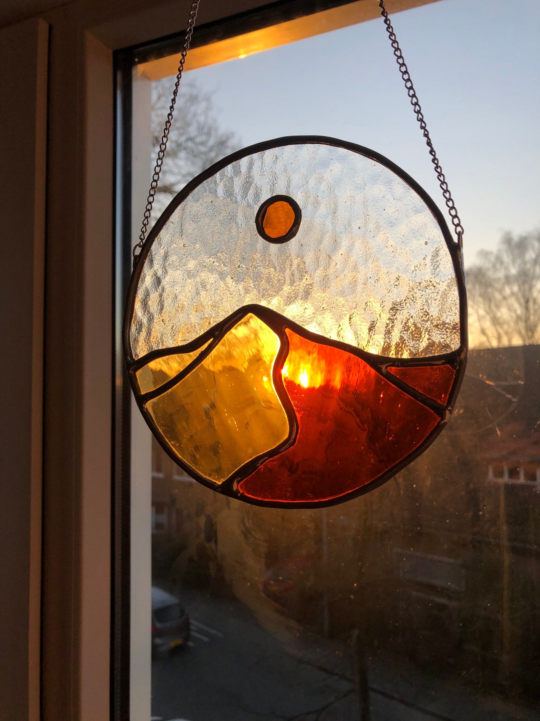 Desert Dunes Stained Glass With Textured Glass - Etsy