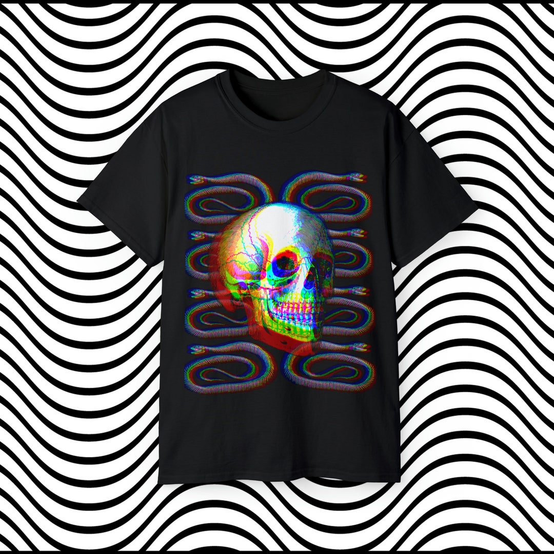 Chromatic Skull and Snake Skeleton - Unisex Ultra Cotton Tee - Etsy