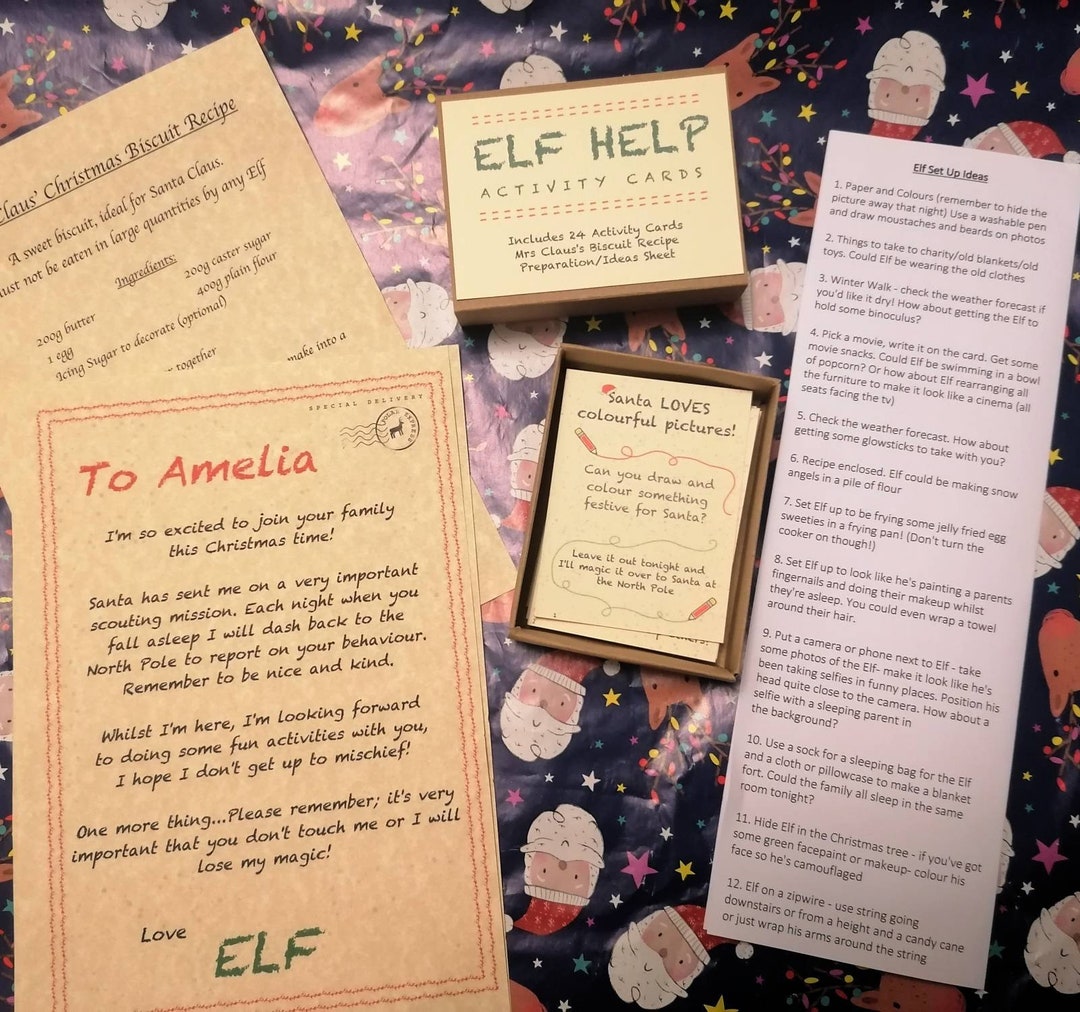 Elf Help Cards. Christmas Activity Advent Cards. 24 Christmas ...