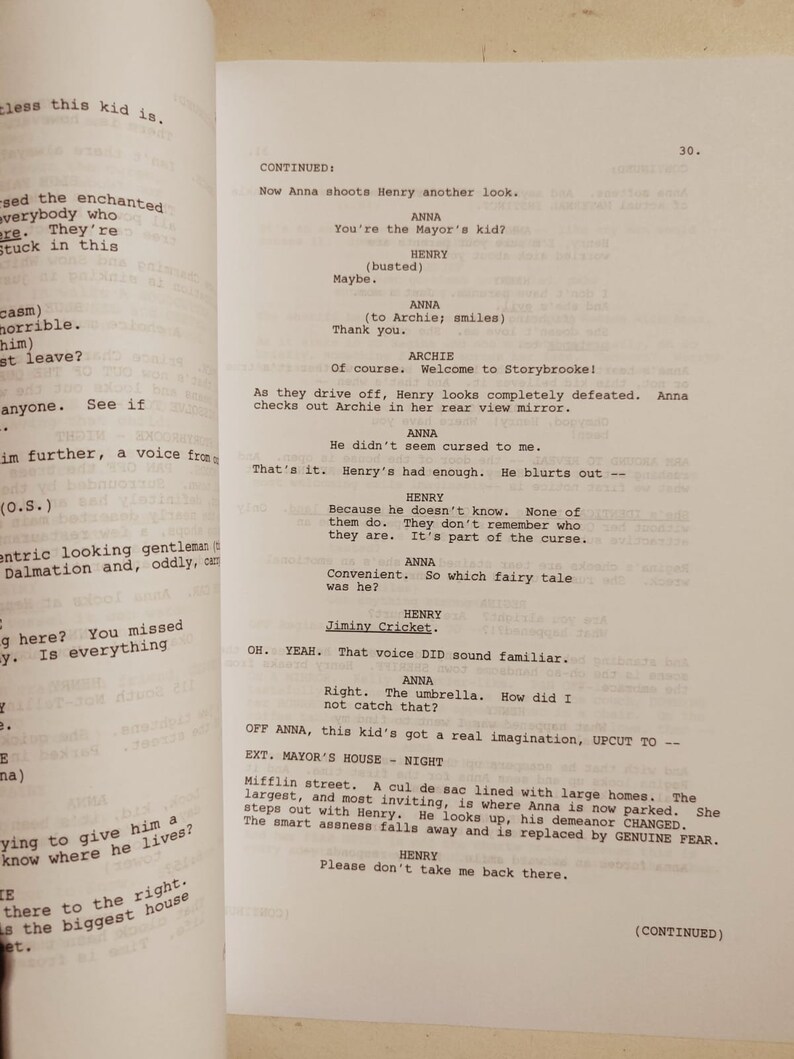 Script Pilot ONCE UPON A TIME Autographed Autographs Lana | Etsy