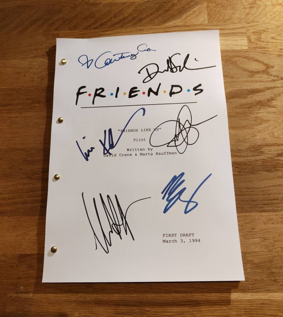 Pilot Episode Script FRIENDS Script Pilot Autograph Jennifer - Etsy