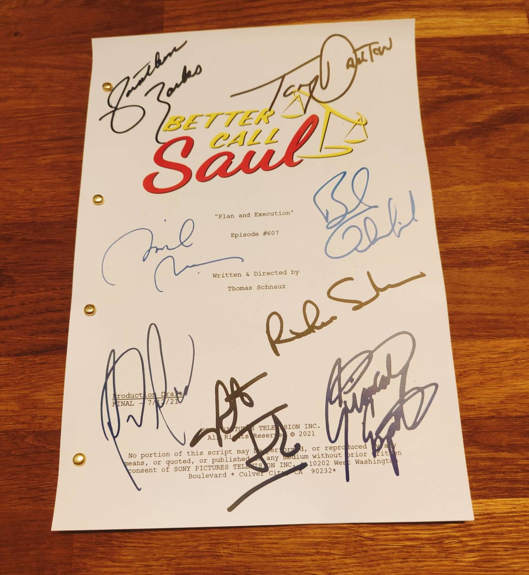 Episode Script BETTER CALL SAUL Script Autographed Bob Odenkirk ...