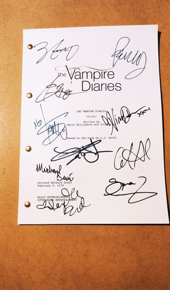 Script Pilot Episode the Vampire Diaries Autograph Ian | Etsy