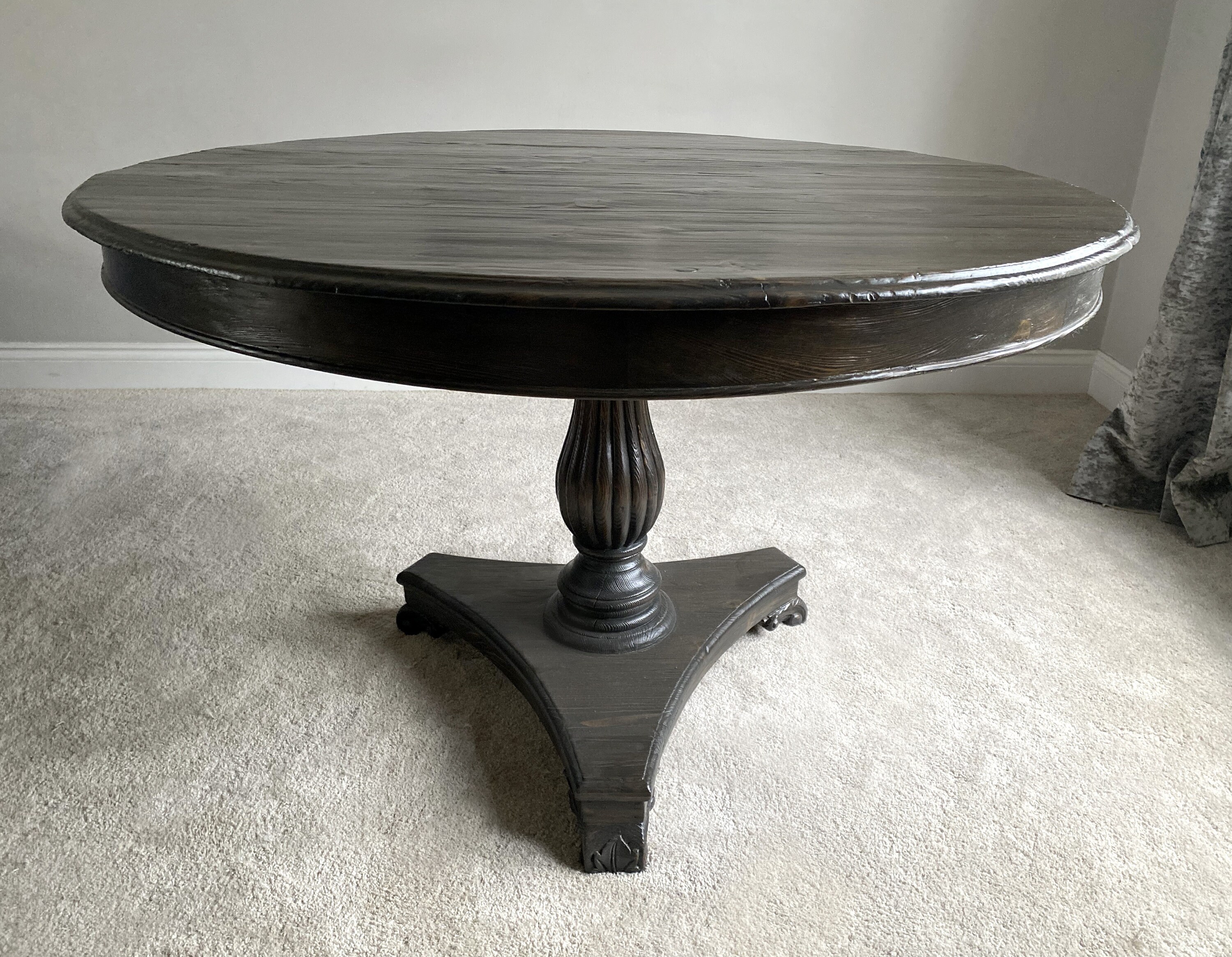 Round Rustic Pine Table French Polished by Spruce - Etsy