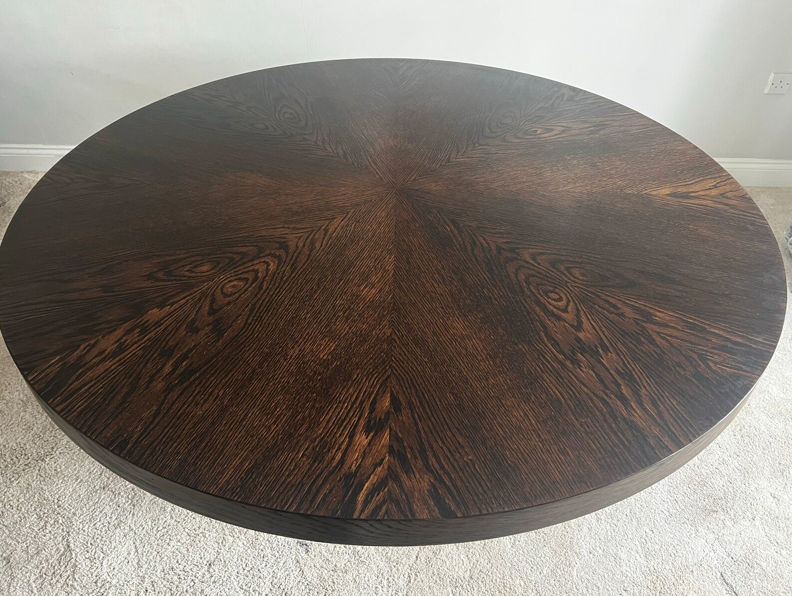 Round 150cm Bespoke Made Oak Barrel Base Table French Polished by ...