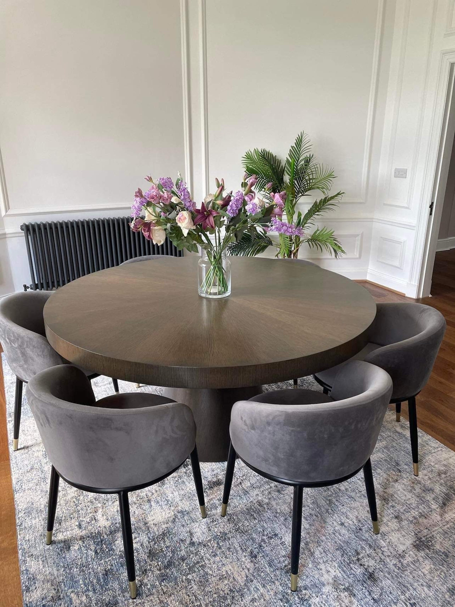 Round 150cm Bespoke Made Oak Barrel Base Table French Polished by ...