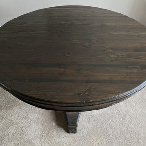 Round Rustic Pine Table French Polished by Spruce - Etsy