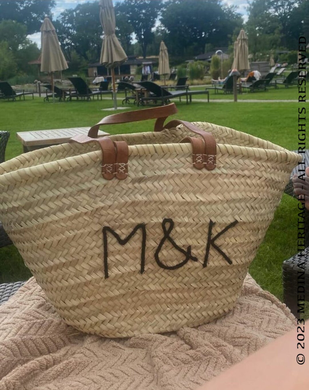 French Straw Bag Handmade With Leather - French Market Basket, Eco ...