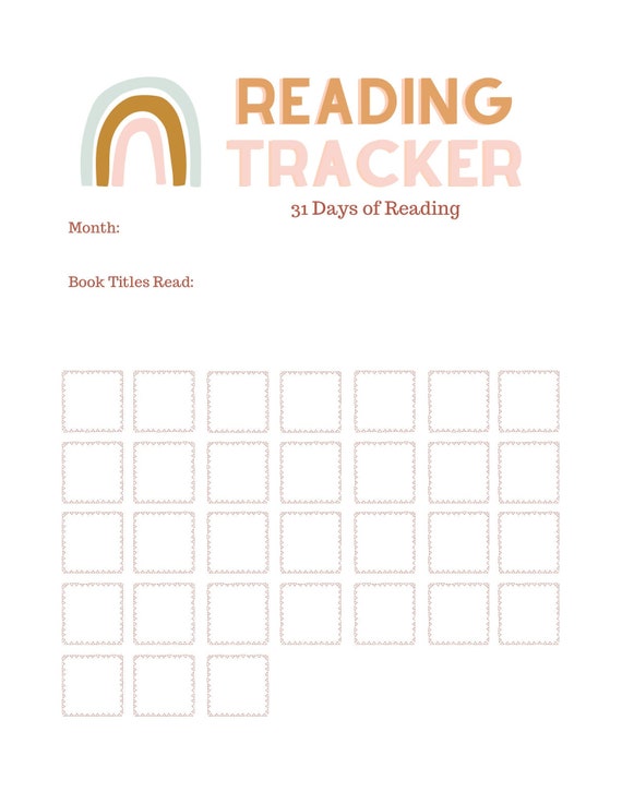 Month Reading Checklist Template | Etsy