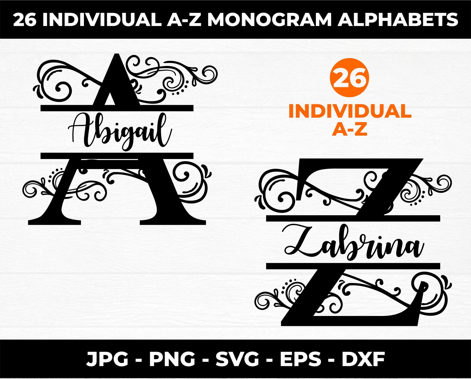 Split Monogram Svg, Split Monogram Letter, Split Monogram Letter 26 ...