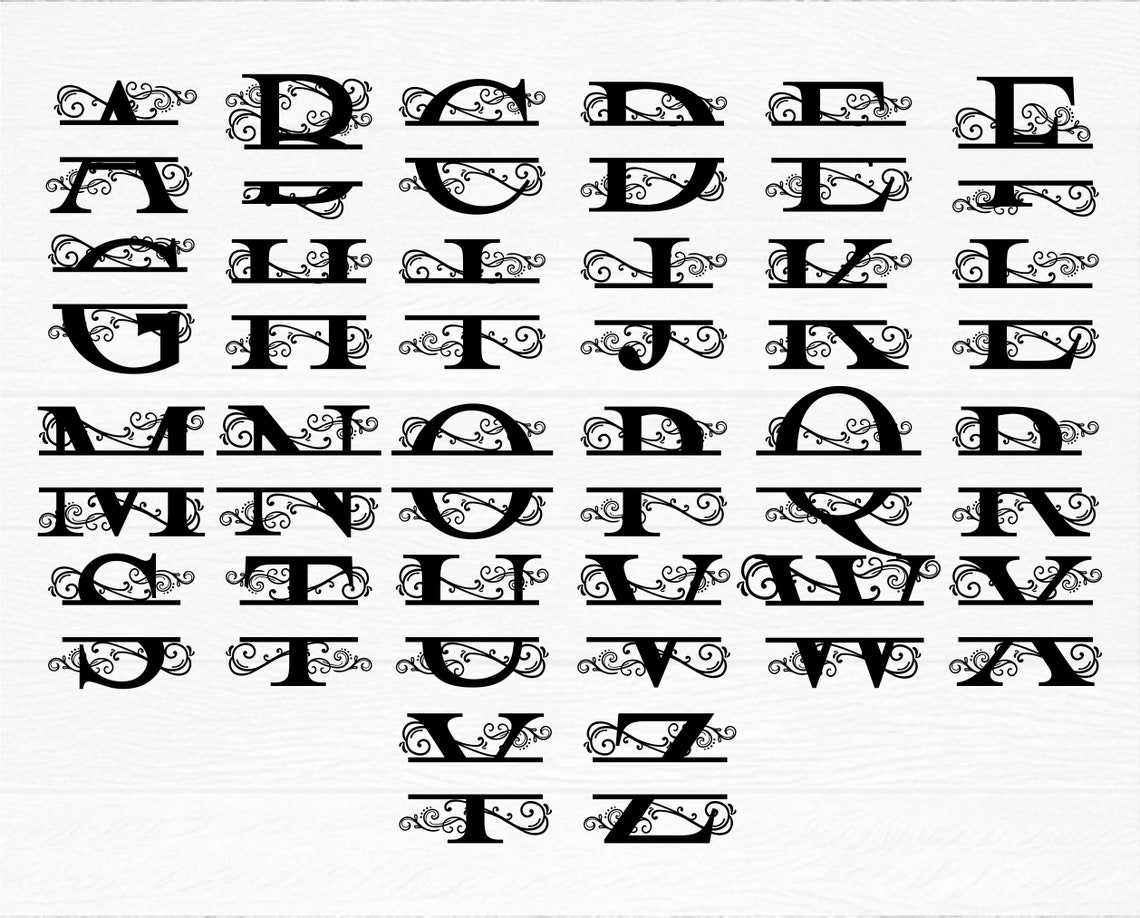 Split Monogram Svg, Split Monogram Letter, Split Monogram Letter 26 ...