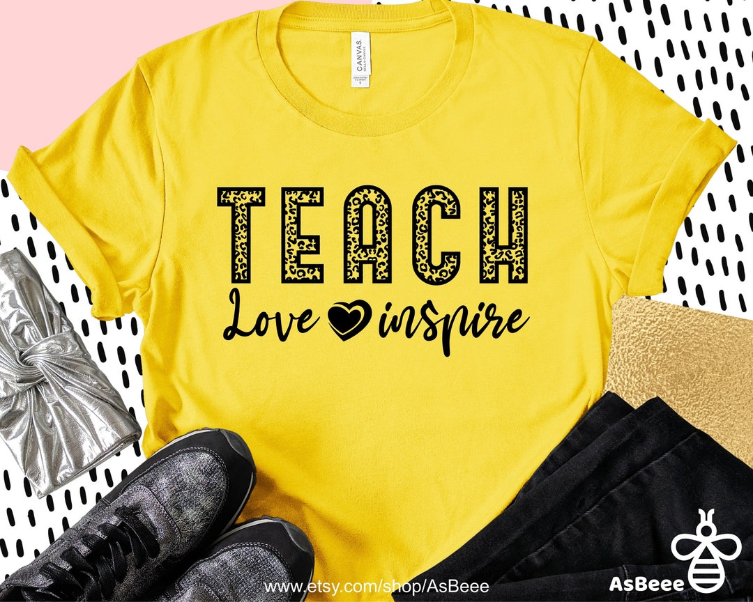 Leopard Teach Love Inspire Svg, Teacher Appreciation Gift Svg, Cute ...