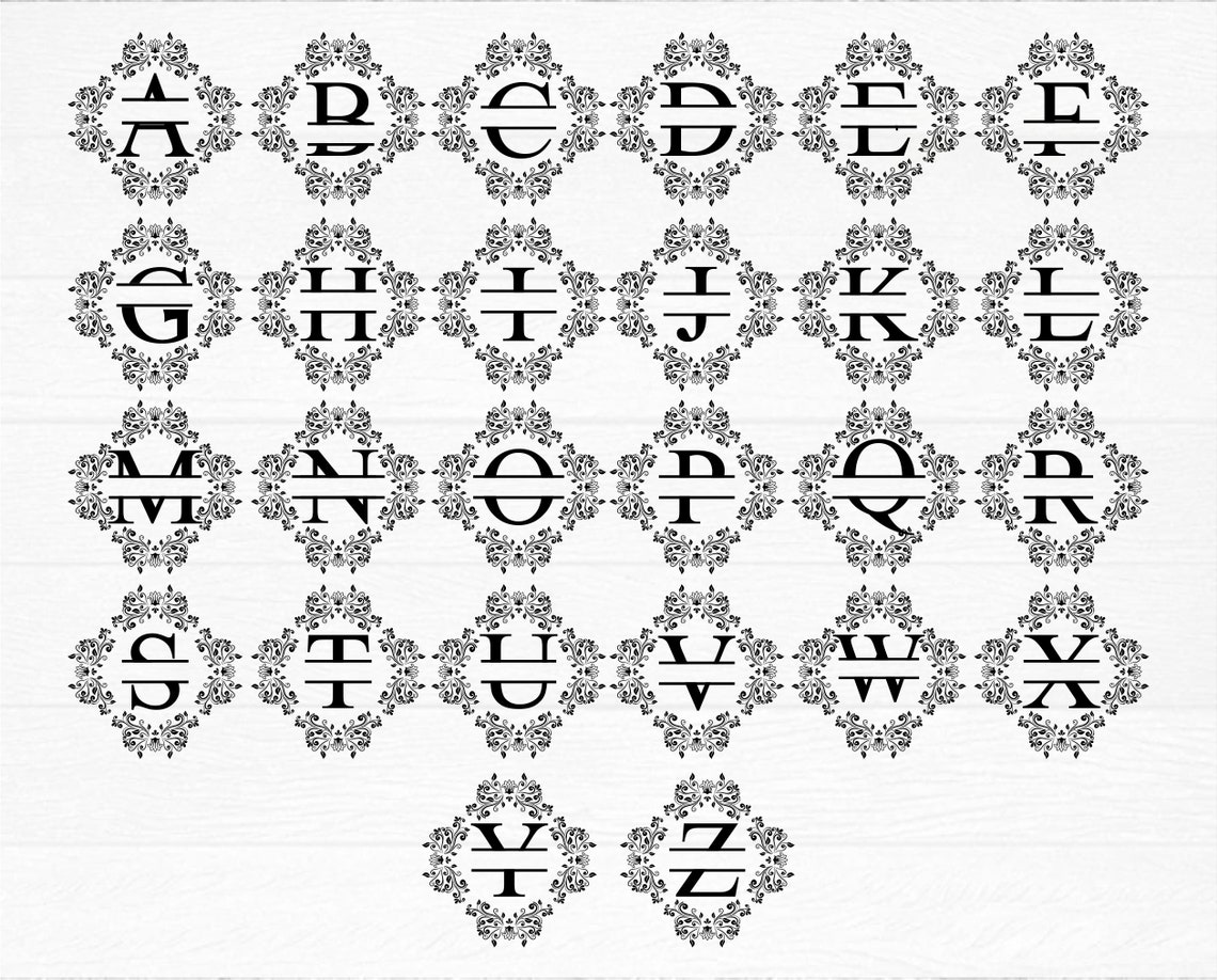 Split Monogram SVG, Split Monogram Frame, Split Monogram Frame Alphabet ...
