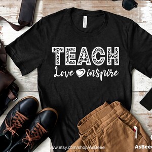 Leopard Teach Love Inspire Svg, Teacher Appreciation Gift Svg, Cute ...