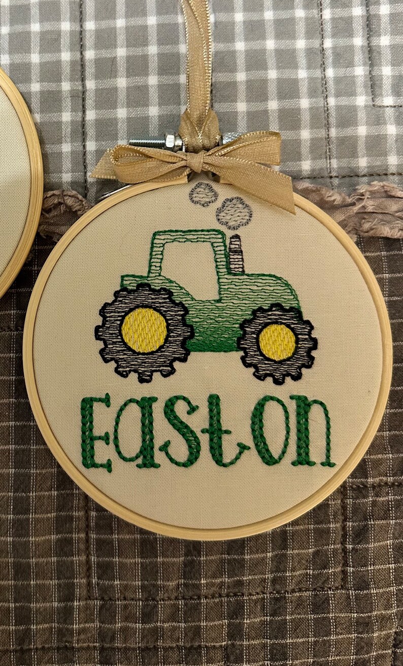 Embroidered Tractor Christmas Ornament Personalized, Personalized ...