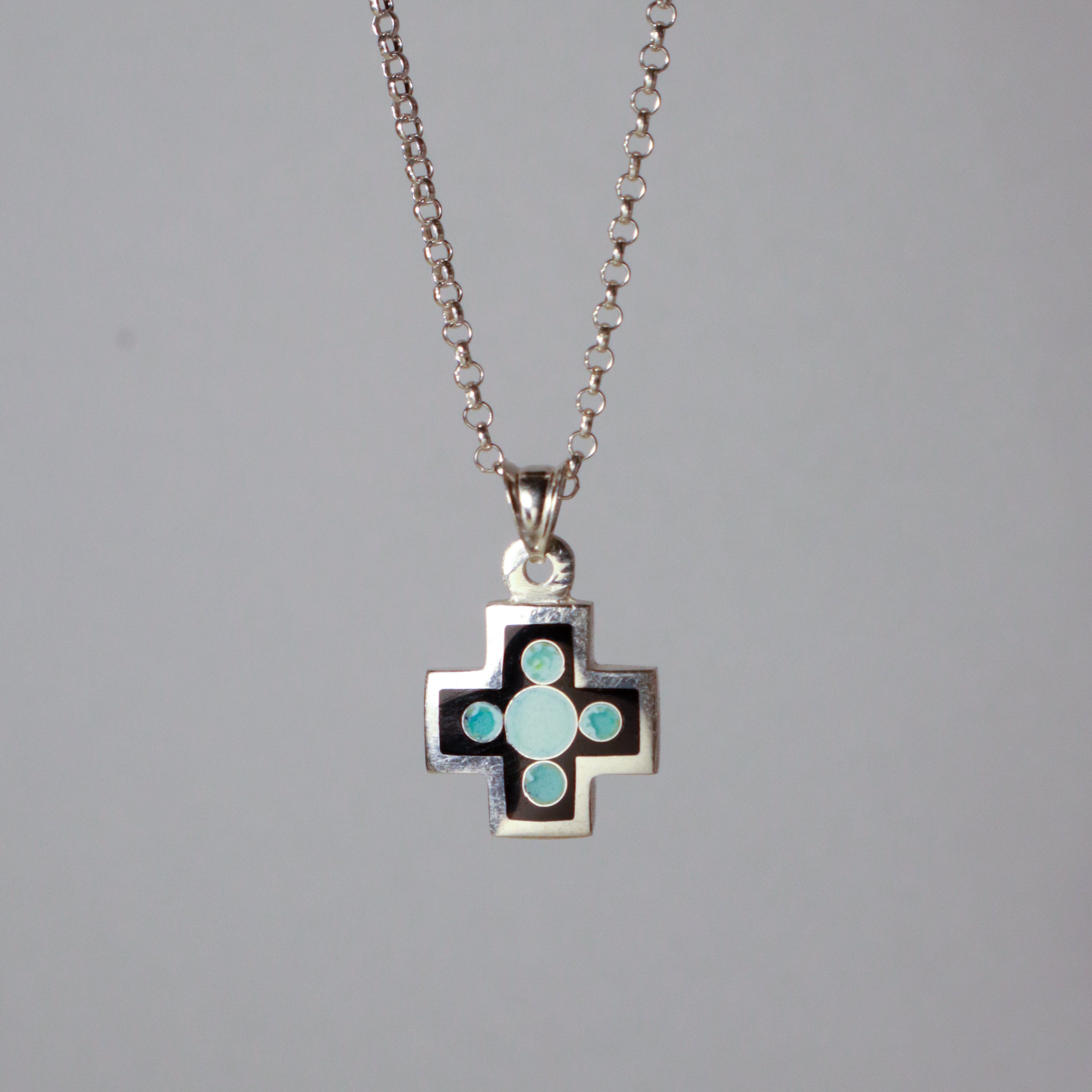 Turquoise Cross Pendant, Georgian Cloisonne Enamel, Cross Necklace ...