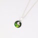 Green Enamel Pendant Sterling Silver Necklace Handmade - Etsy