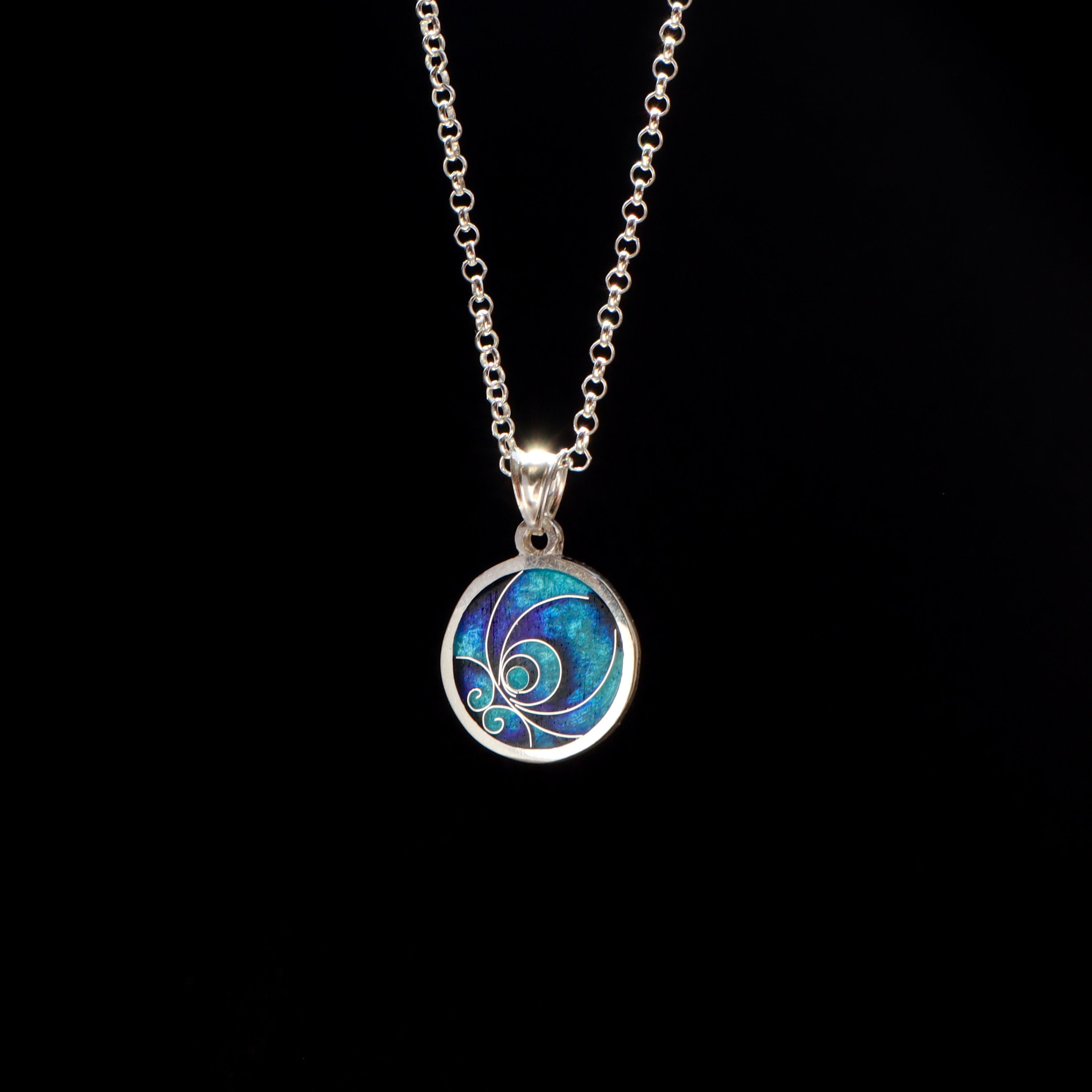 Georgische Cloisonne Emaille Anhänger, Sterling Silber Kette ...