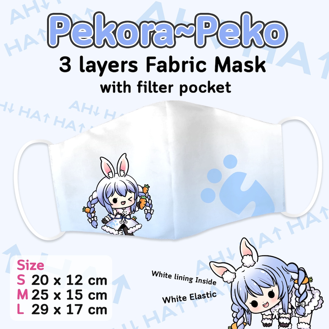 Pekora Fabric Mask / Hololive JP Facemask / Usada Pekora - Etsy