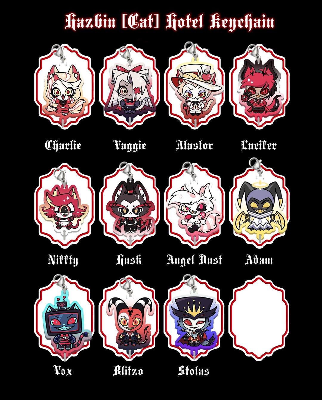 Hazbin Hotel Acrylic Charm / Hazbi[cat]hotel Keychain - Etsy