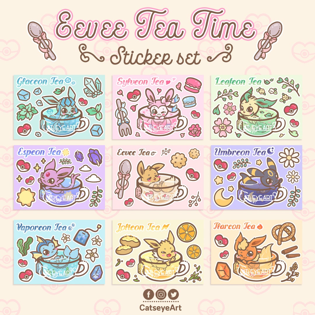 Eevee Sticker Set / Pokemon / Eevee / Sticker / Cute and Kawaii Sticker ...