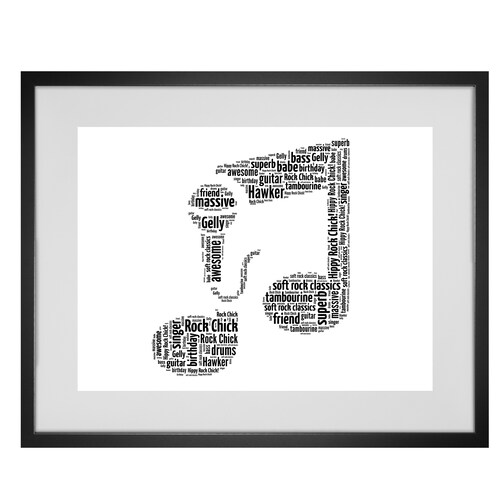 Personalised Treble Clef Music Note Word Art Print - Etsy