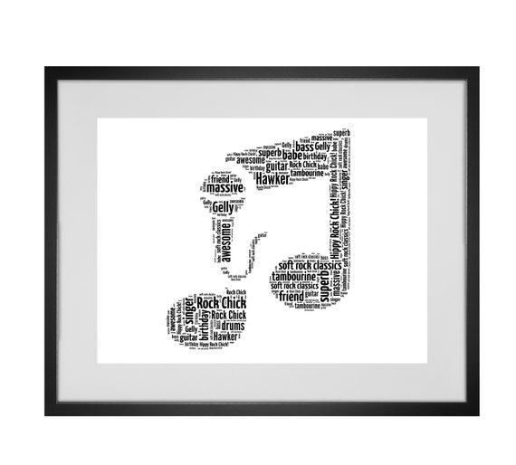 Personalised Singer Double Quaver Music Note Word Art Print | Etsy