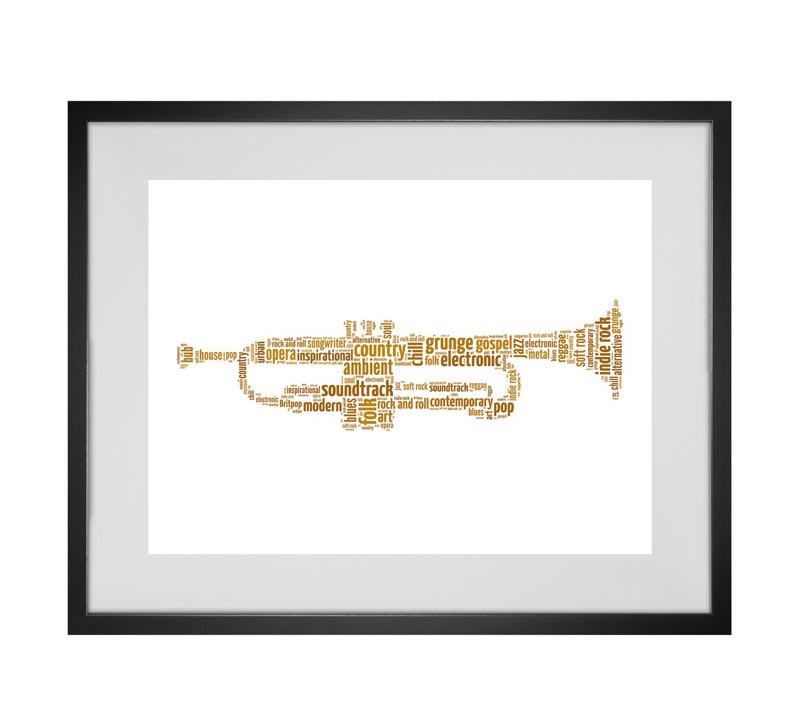 Personalised Trumpet Word Art Print - Etsy