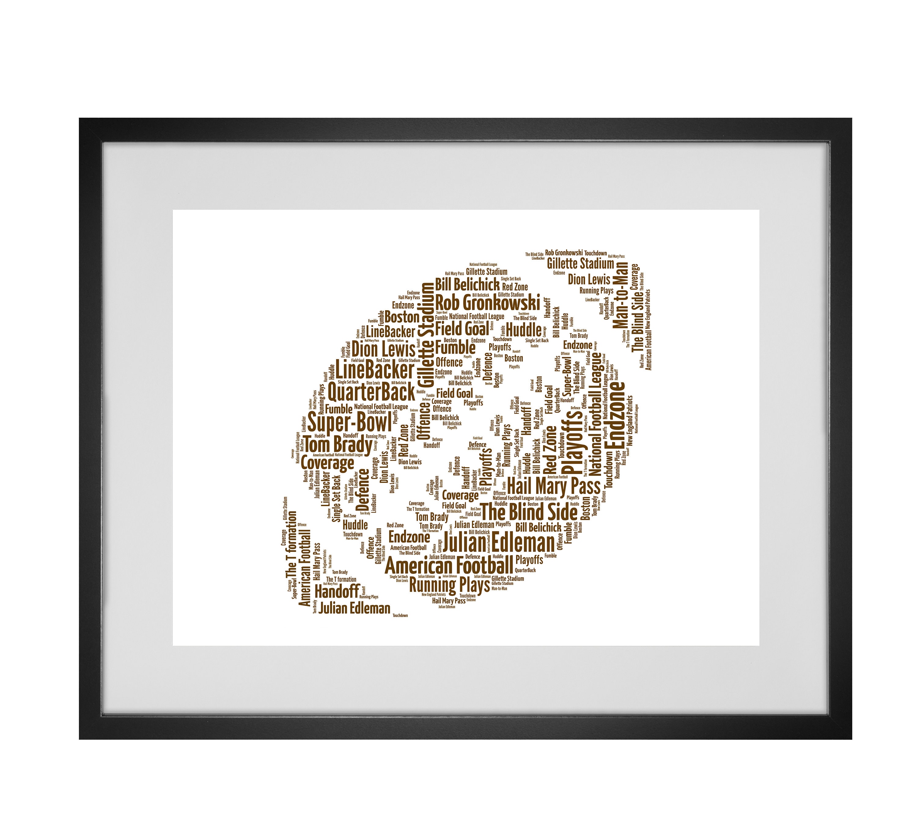 Personalised American Football Word Art Print - Etsy
