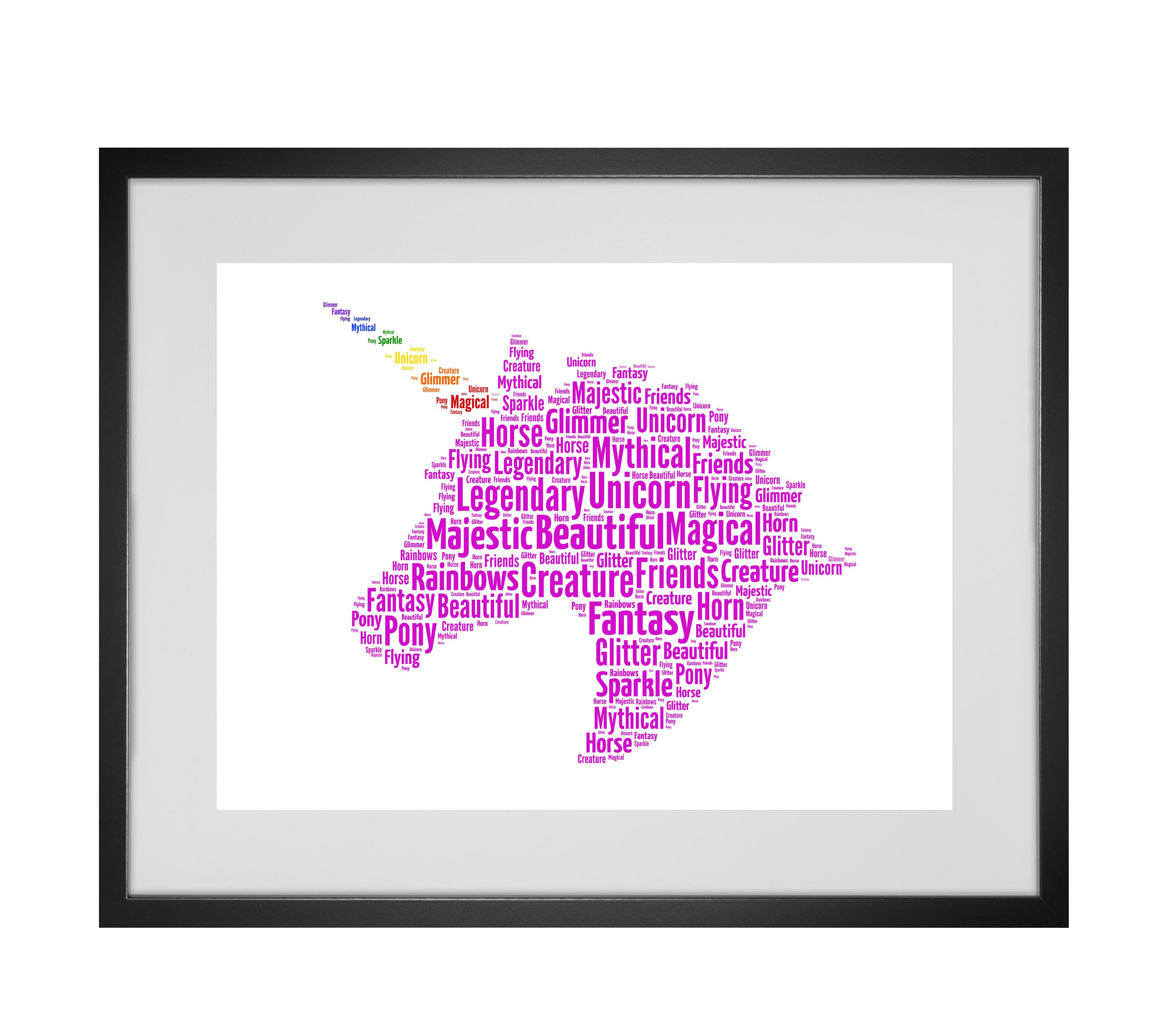 Personalised Unicorn Word Art Print - Etsy