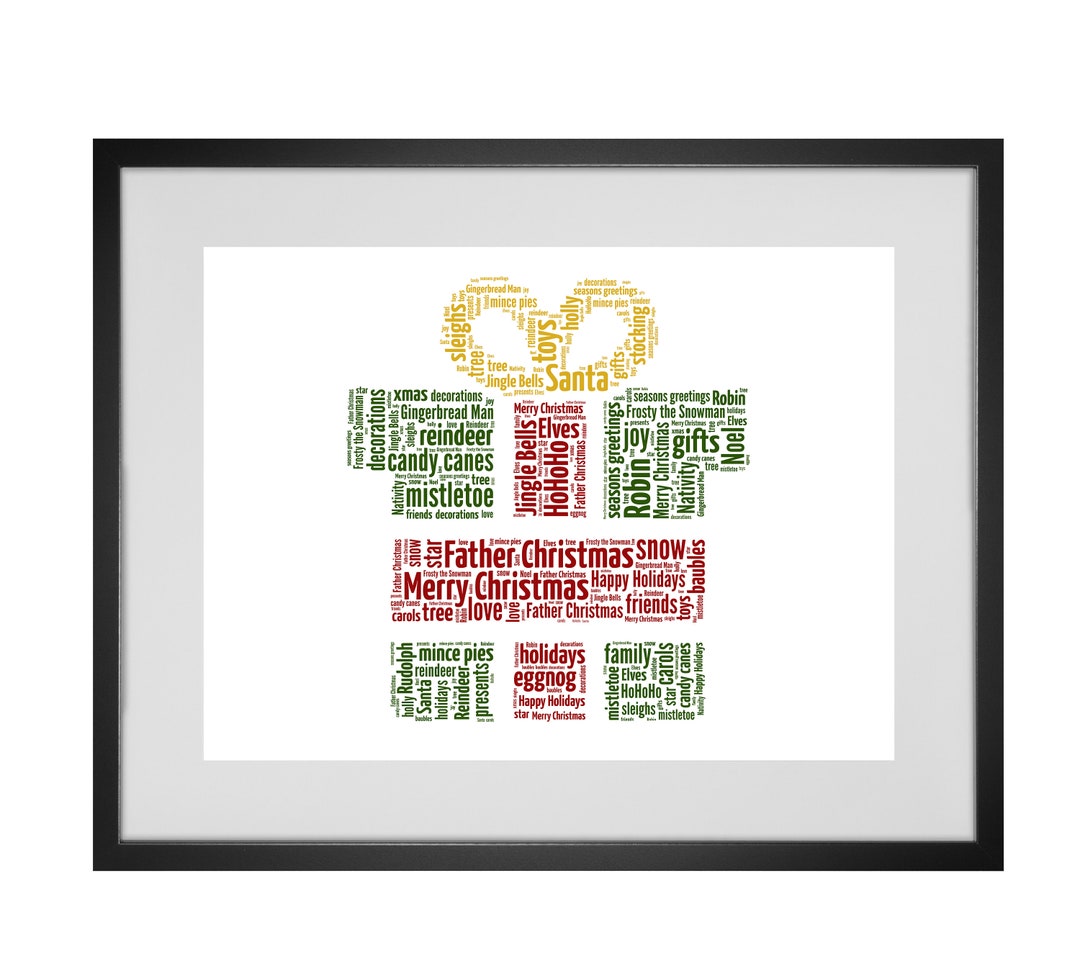 Personalised Christmas Present Word Art Design - Etsy UK