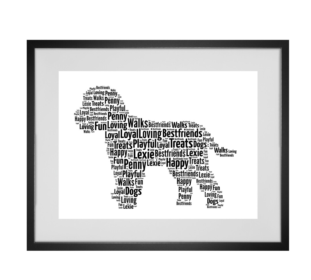 Personalised Cavapoo Cockapoo Dog Word Art Print - Any Breed of Dog Can ...