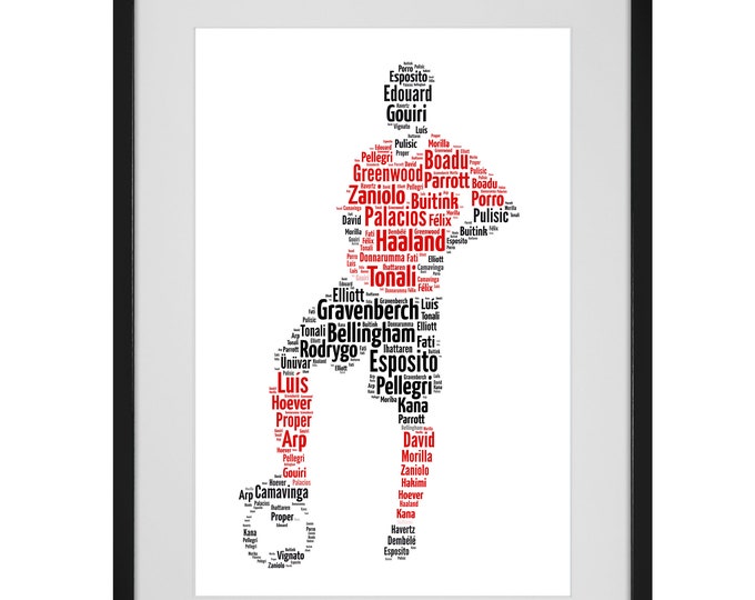 Football Word Art Print Personalised Football Print Typography Footy ...
