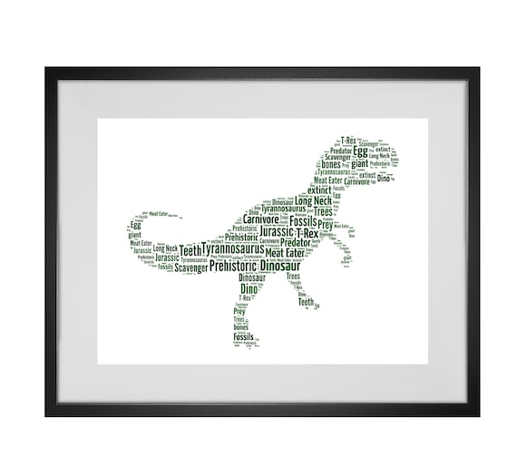 Personalised T-rex Dinosaur Word Art Print - Etsy Ireland