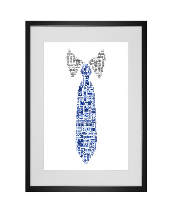 Personalised Tie Word Art Print | Etsy