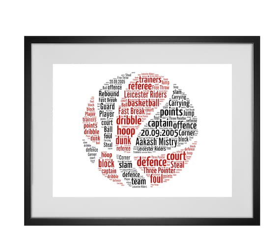 Personalised Basketball Word Art Print - Etsy