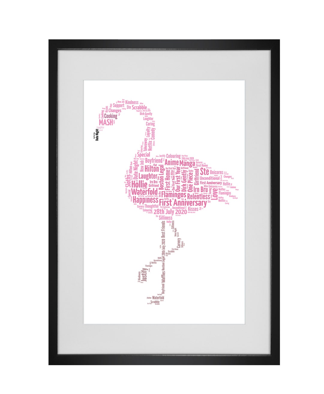 Personalised Flamingo Word Art Print - Etsy