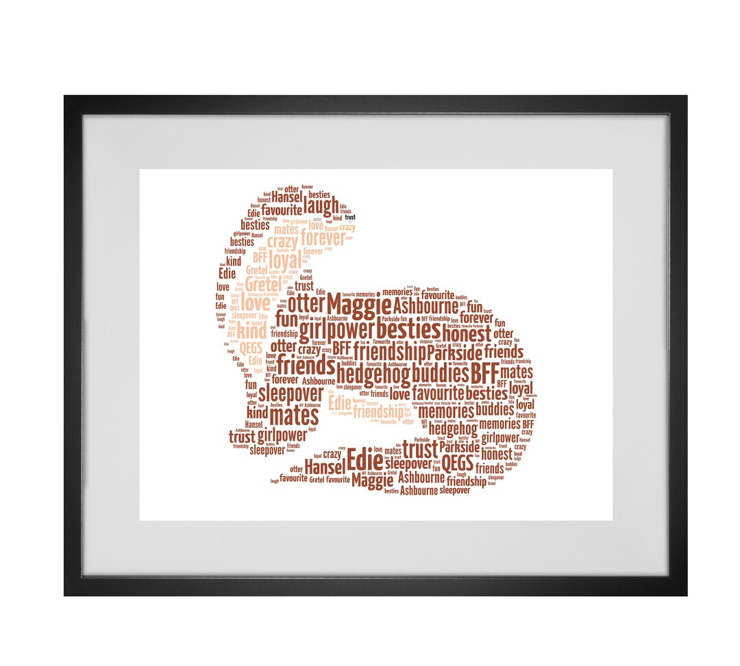 Personalised Otter Word Art Print - Etsy