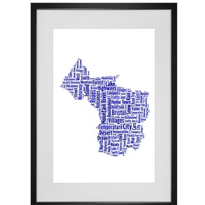 Personalised Bristol Map Word Art Print - Etsy