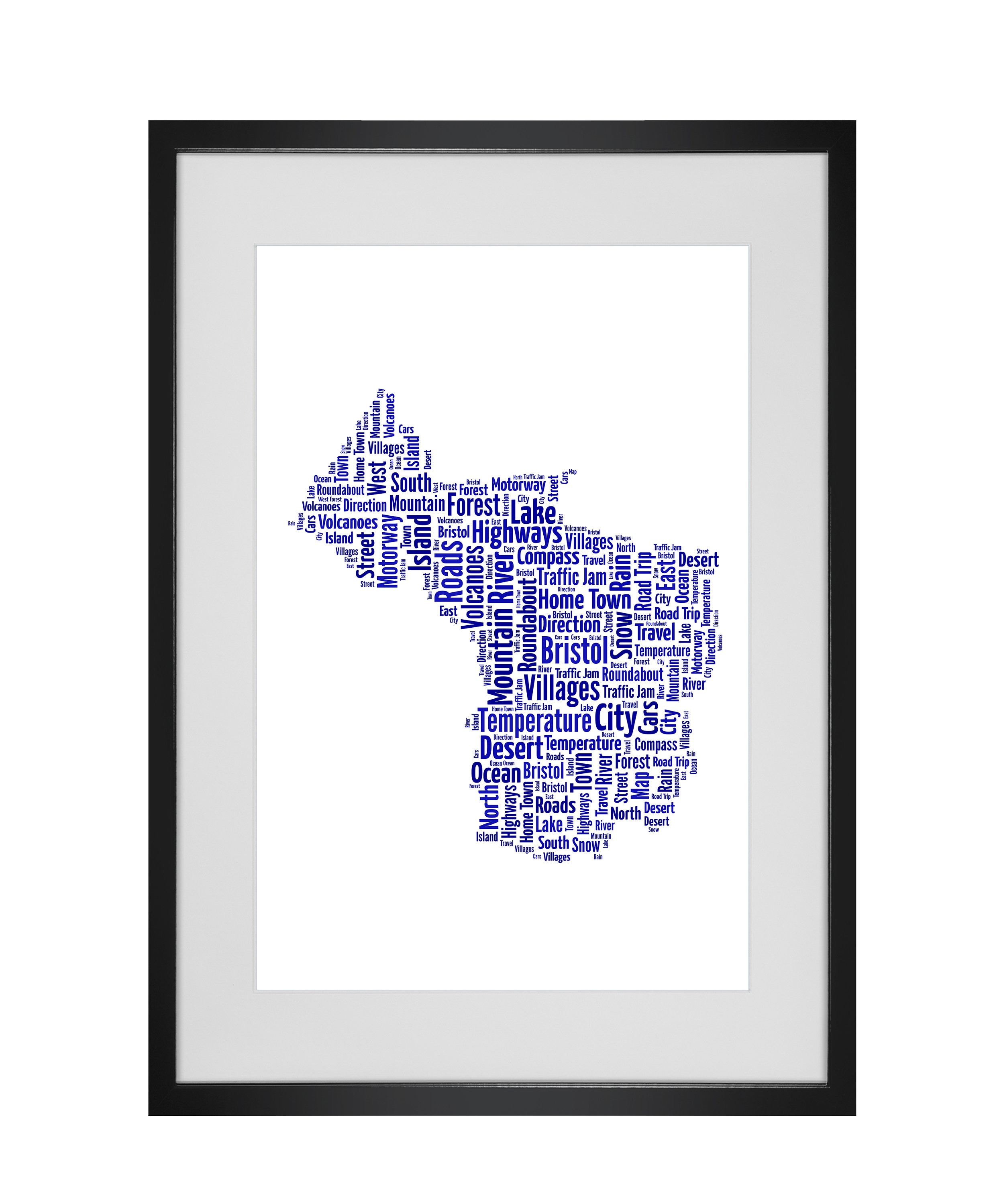 Personalised Bristol Map Word Art Print - Etsy