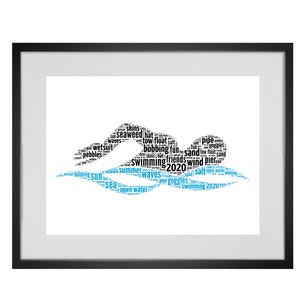 Personalised Swimmer Swimming Word Art Print - Etsy