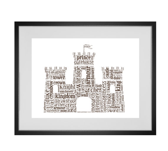 Personalised Castle Word Art Print | Etsy