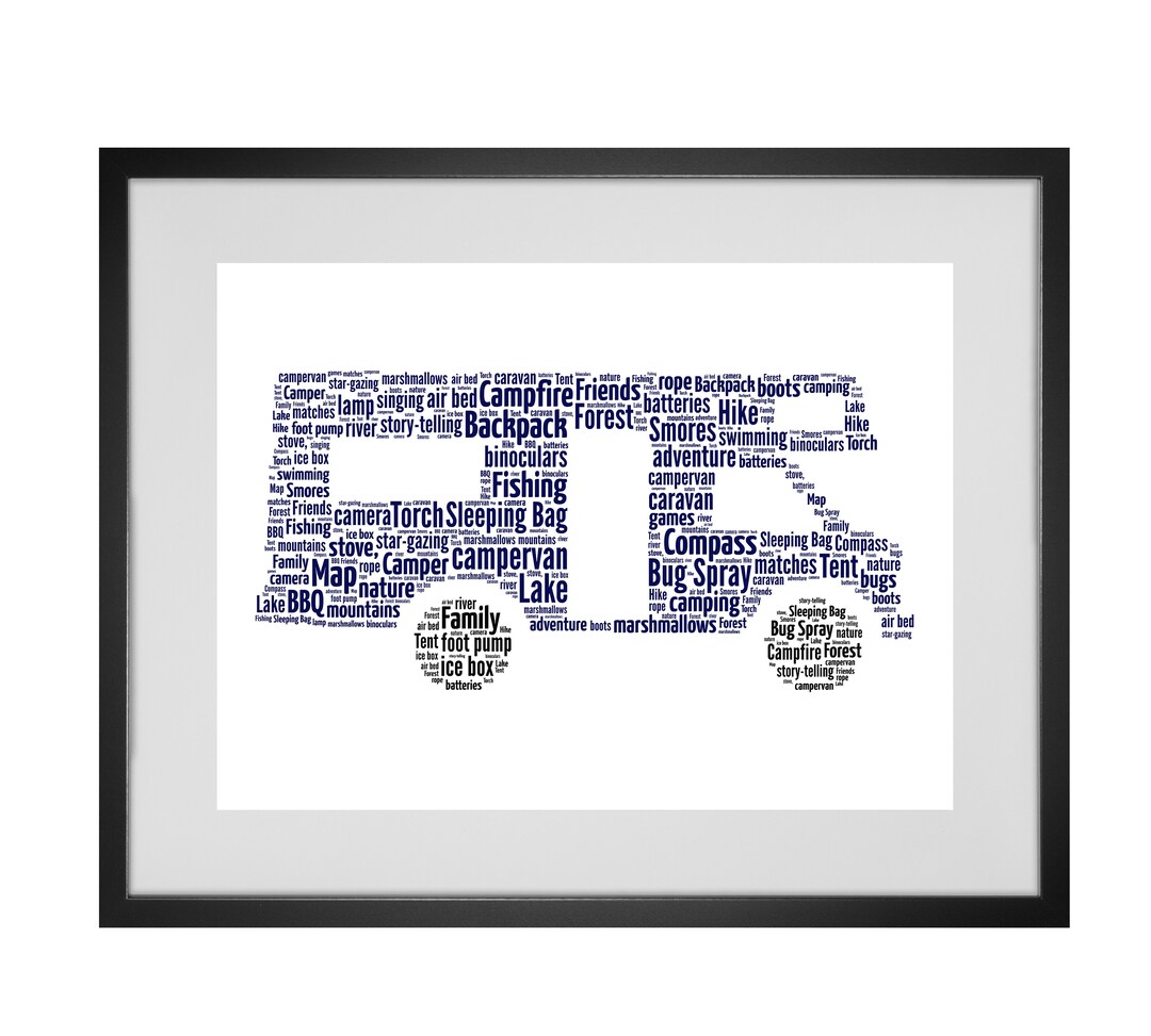 Personalised Campervan Word Art Print - Etsy