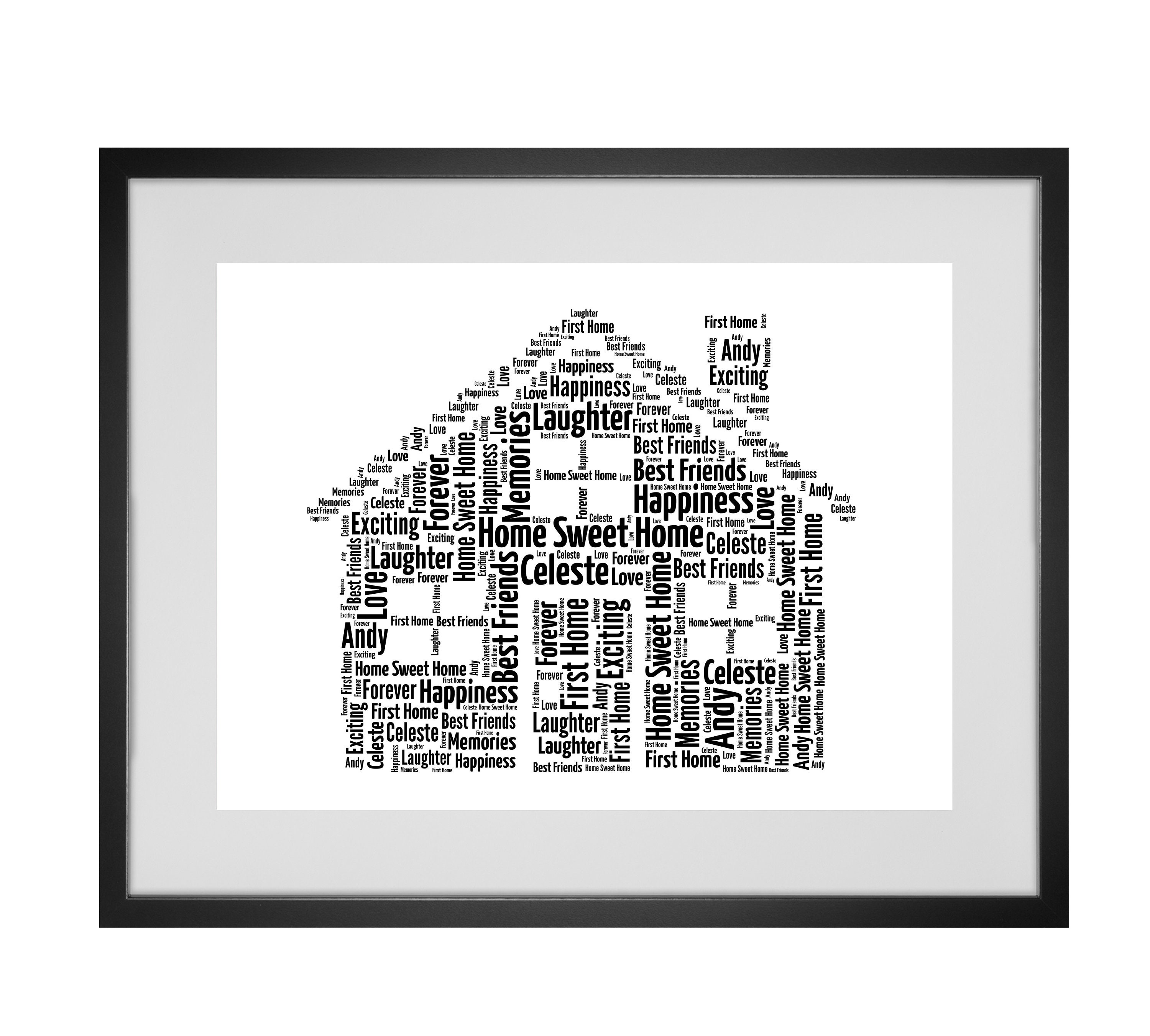 Personalised New House Home Word Art Print | Etsy