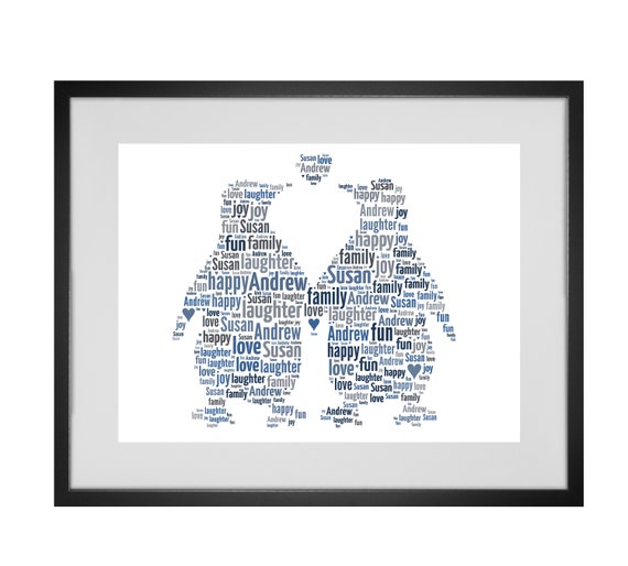 Personalised Penguins Word Art Print | Etsy