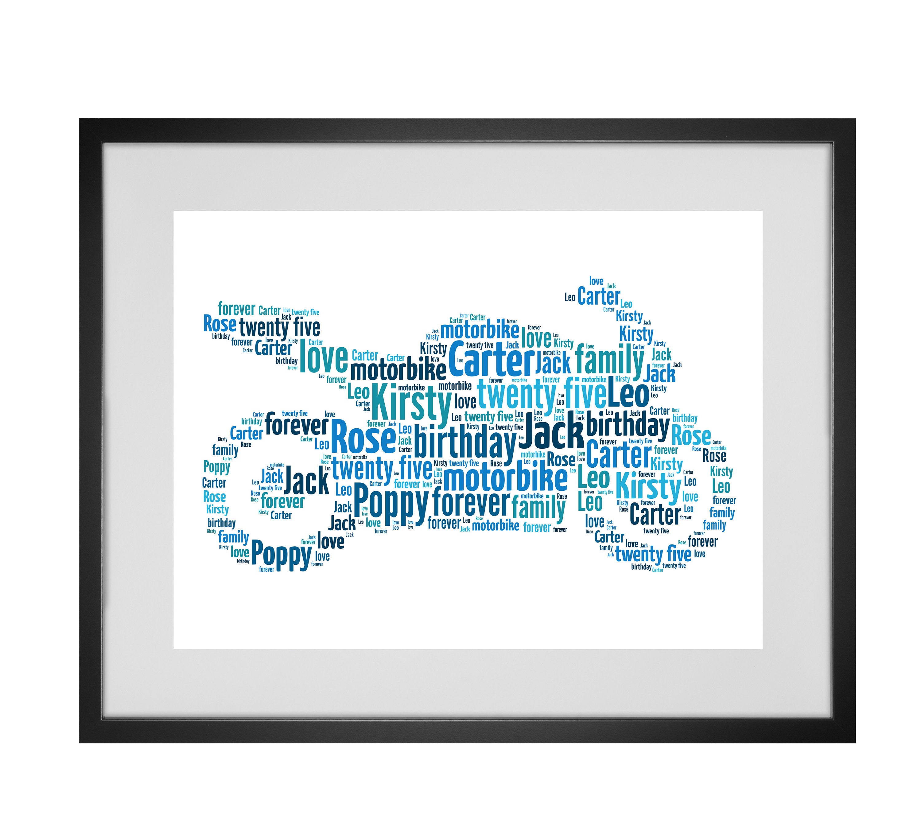 Personalised Motorbike Word Art Print - Etsy