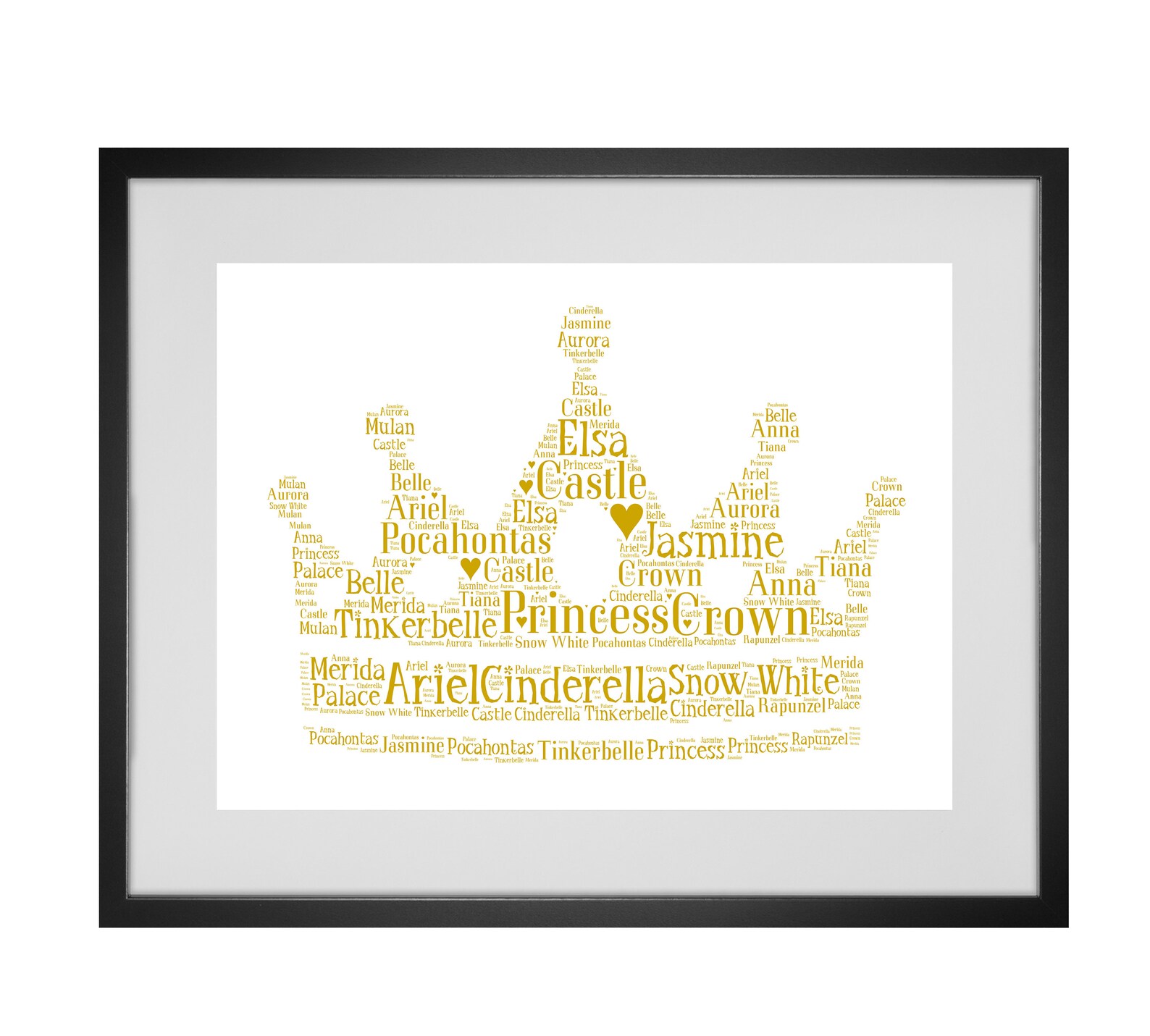 Personalised Princess Crown Word Art Print - Etsy